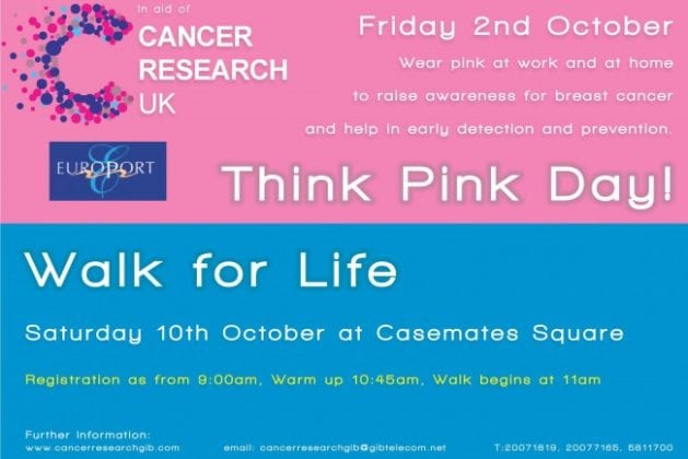 Gibraltar Think Pink day for Cancer Research on Friday 2 October ...