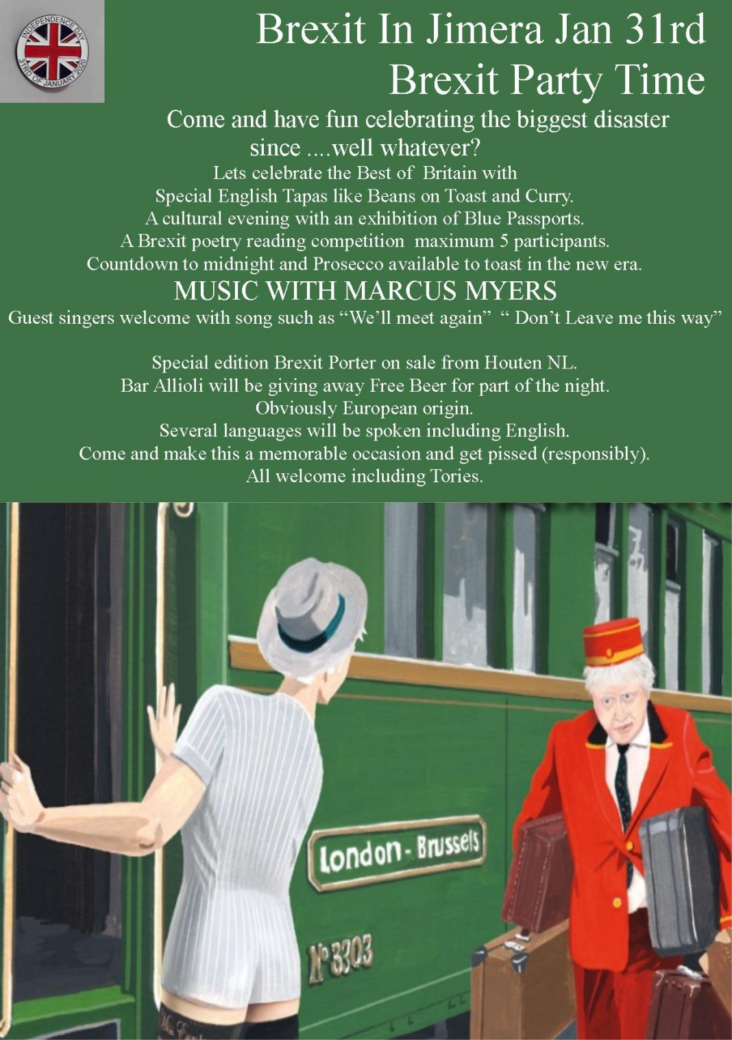 British expat hosts January 31 Brexit party with bingo, beans on toast ...