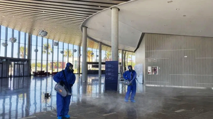 Huge public building on Spain's Costa Blanca disinfected with 'fogging ...