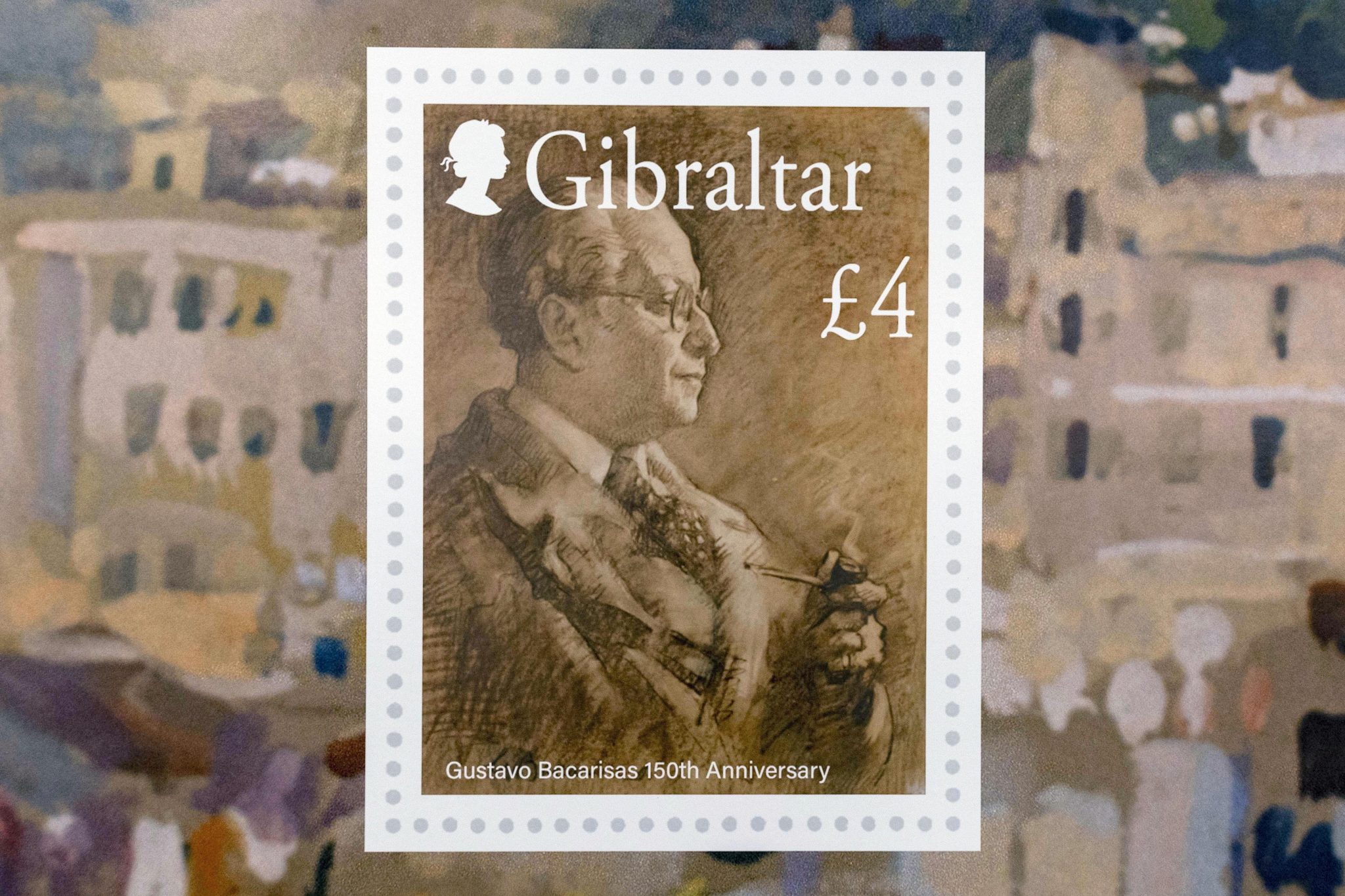 Stamps to mark the birthdate of top Gibraltar artist Gustavo Bacarisas ...