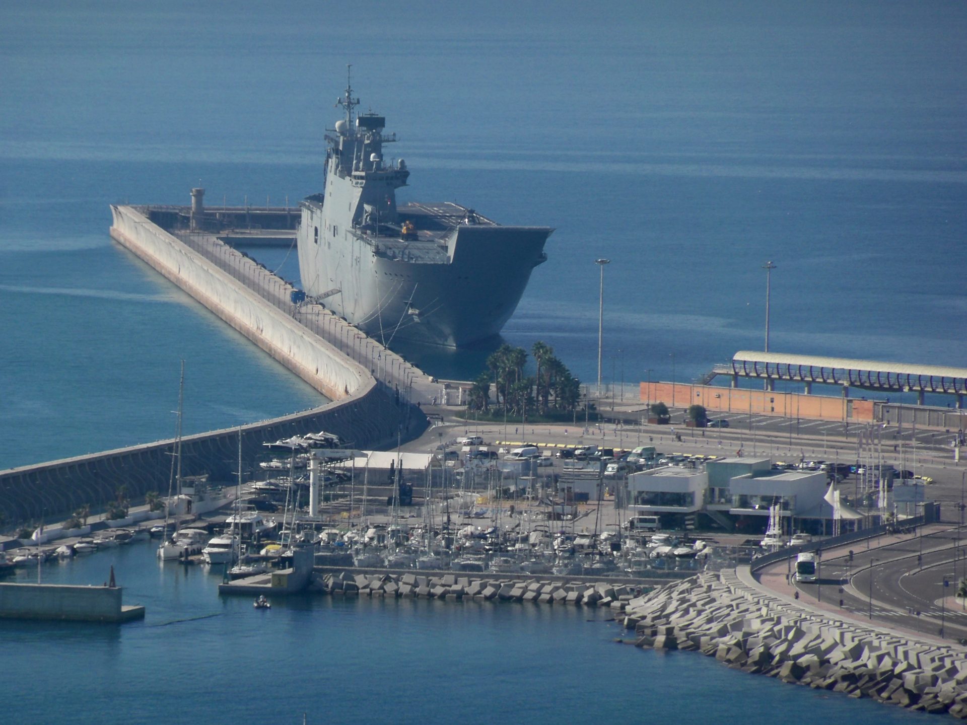 The Spanish Navy’s new assault ship-aircraft carrier flagship visible ...