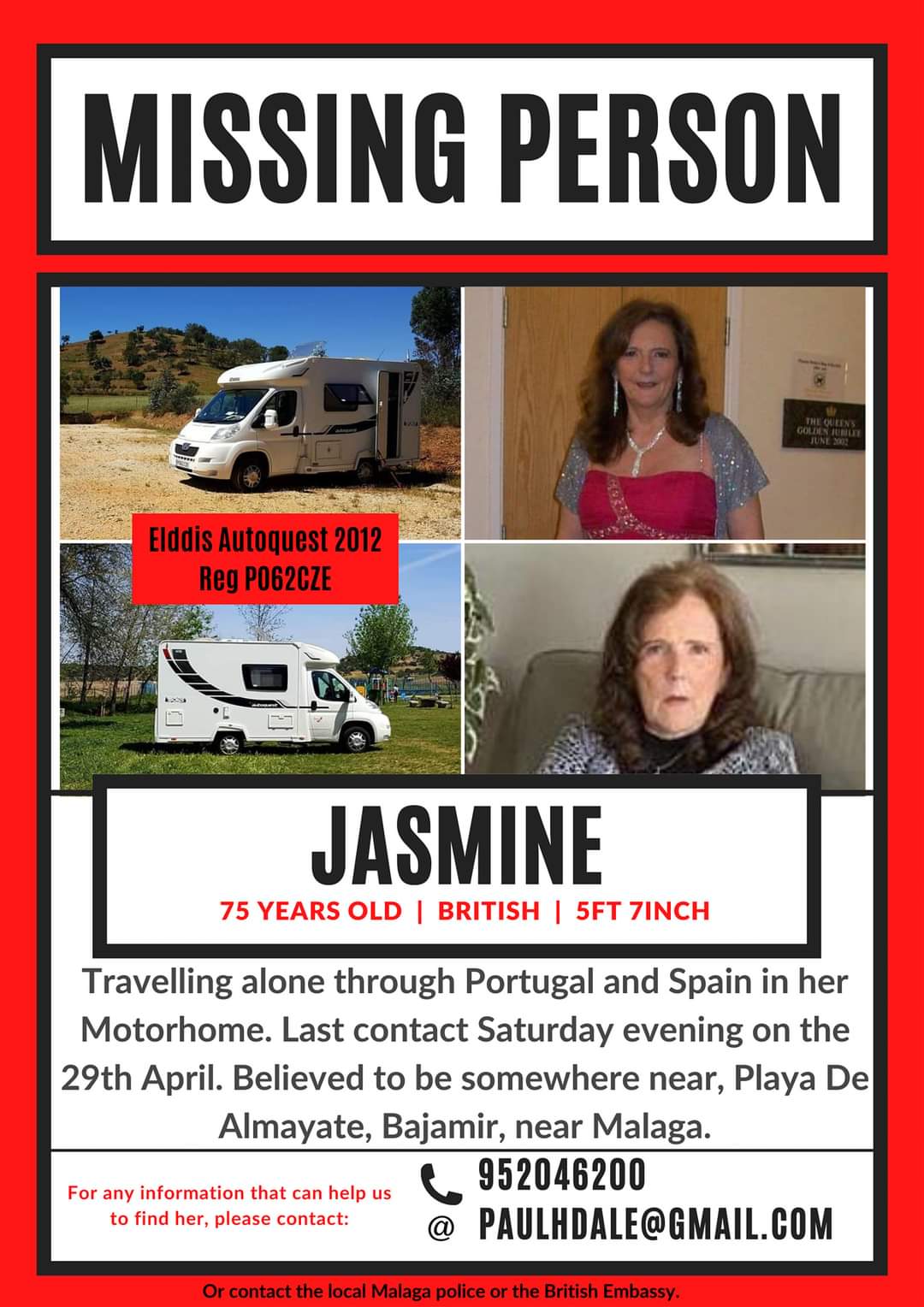 MISSING PERSON: Have you seen Jasmine Dale, 73, last seen driving a UK ...
