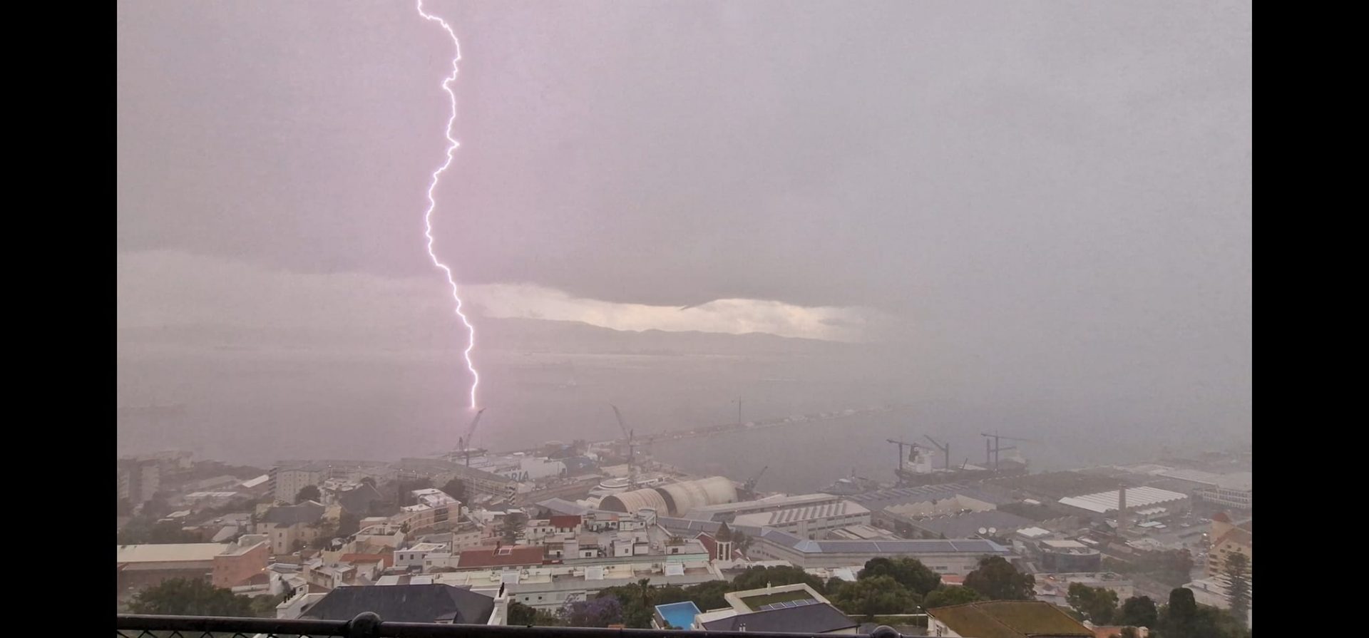 Lightning bolts, torrential rain and high winds shake Gibraltar ...