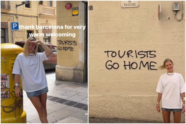 'We don't want you!': Locals in Spain react to influencer posing next ...