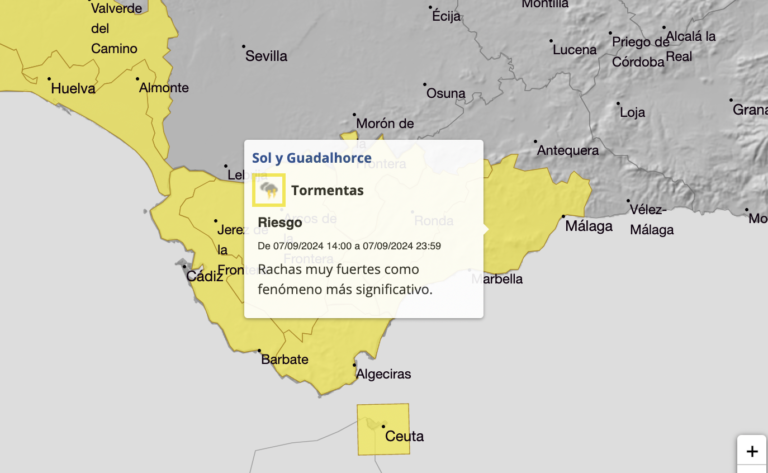 Weather alert for Cadiz, Malaga and Costa del Sol: Storms and strong ...