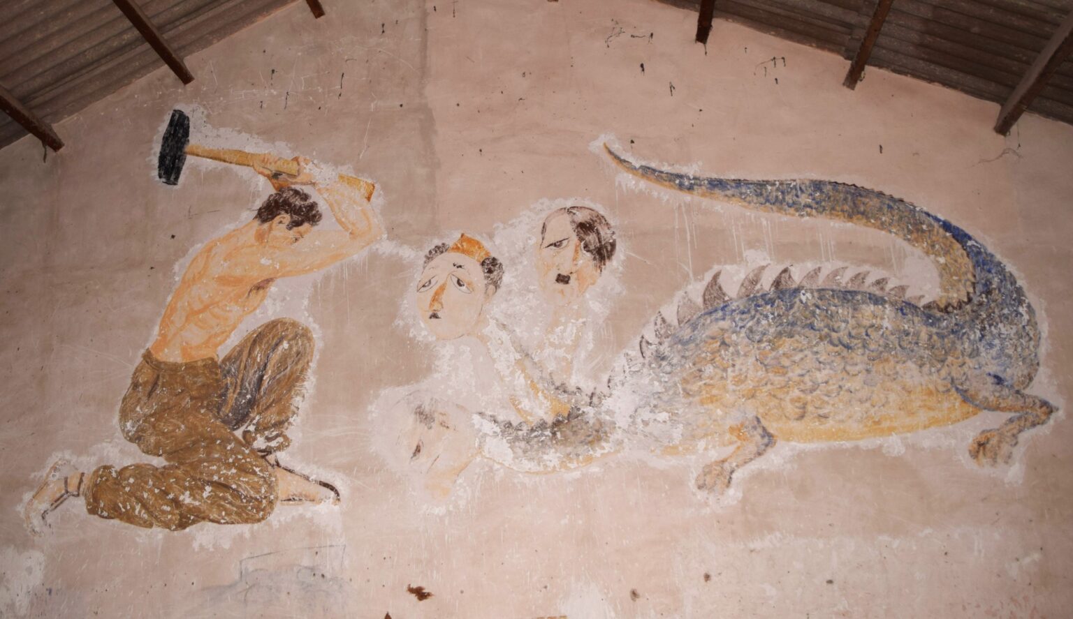 Bizarre mural from the Spanish Civil War featuring Hitler, Mussolini ...