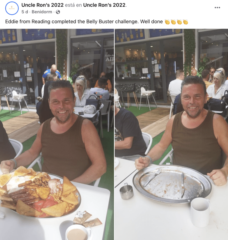 Bargain full English 'belly buster' challenge takes Benidorm by storm ...