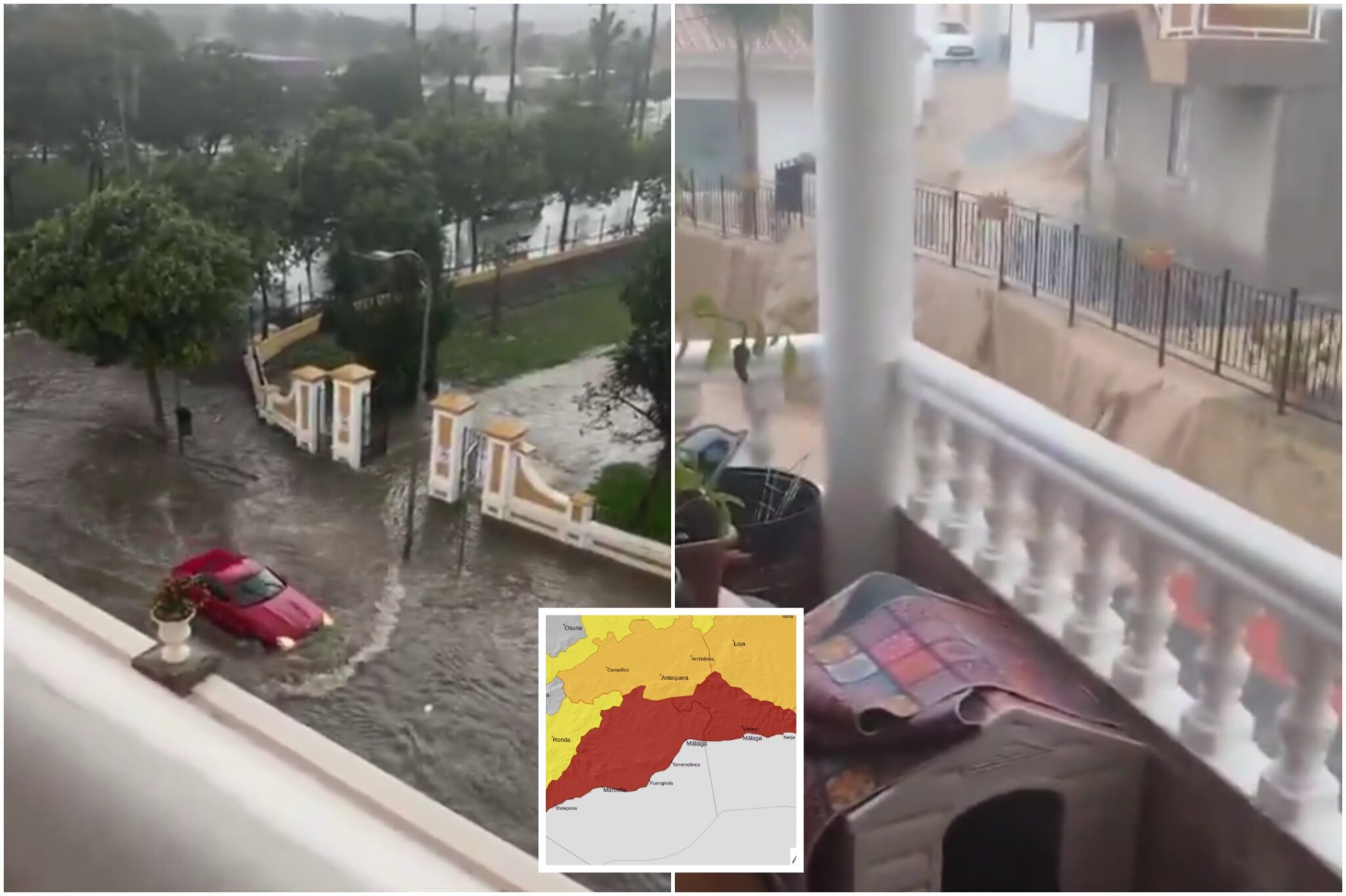Watch: Flooding begins across Spain's Malaga as red-level rain storms ...