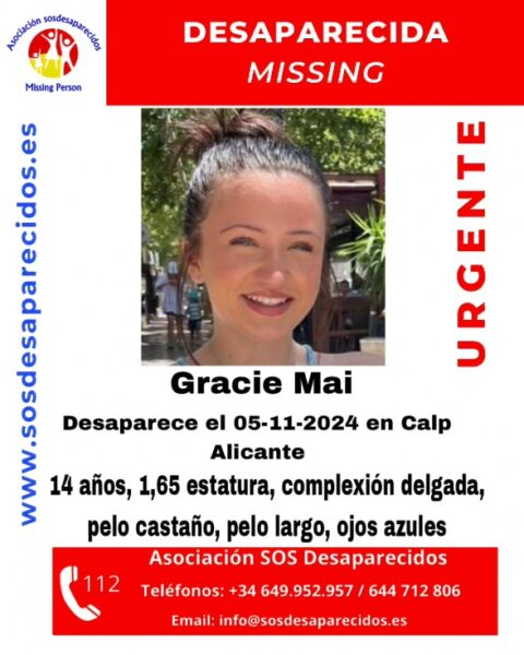 Desperate search for Gracie, 14, who vanished near Spain's Benidorm ...