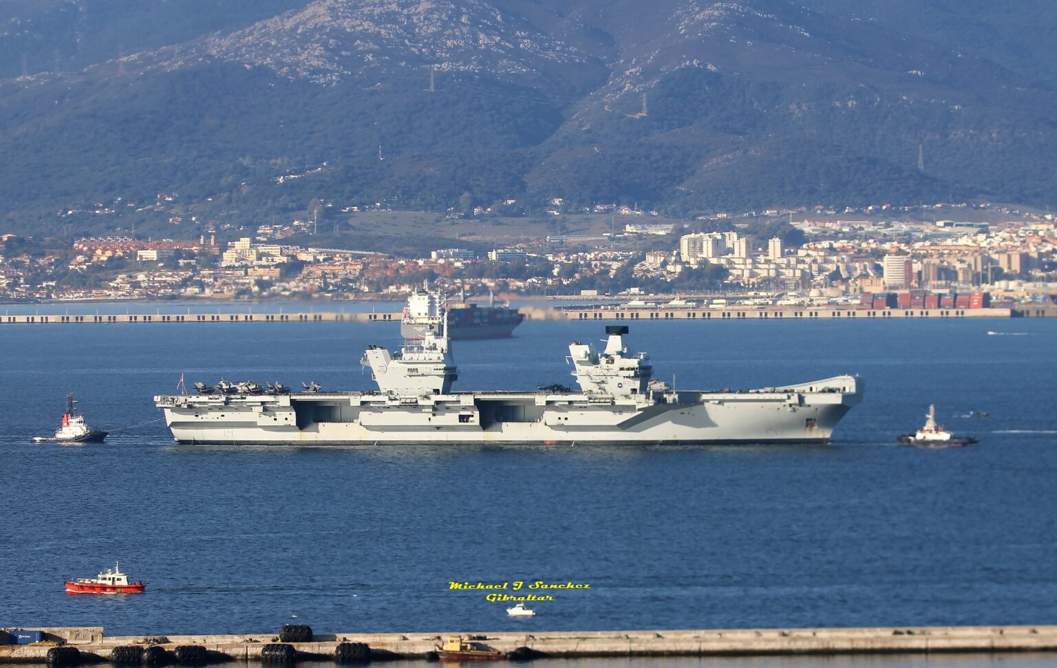 HMS Prince of Wales arrives in Gibraltar with carrier strike group
