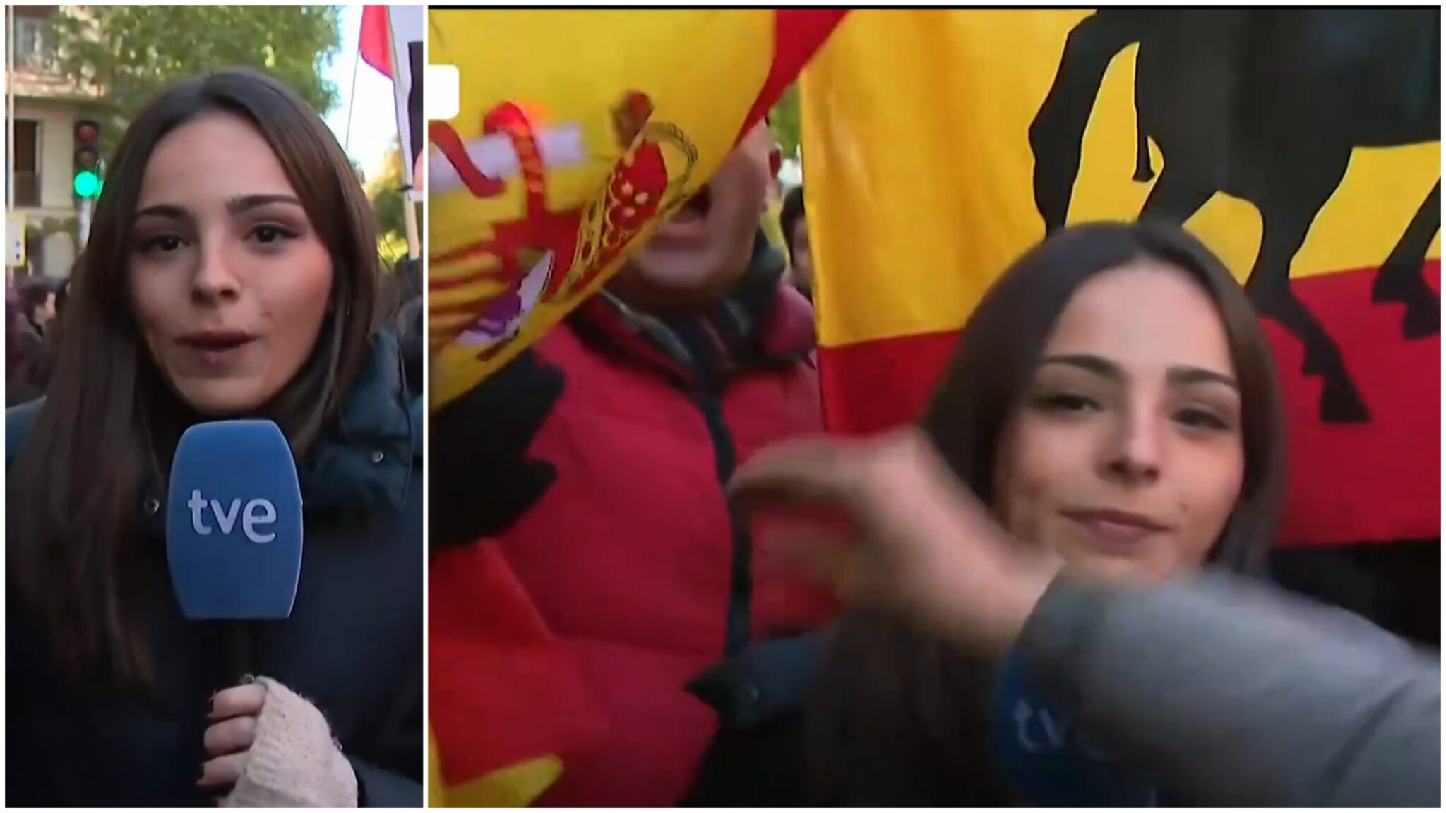 WATCH: Shocking moment Spanish reporter is harassed by abusive far ...