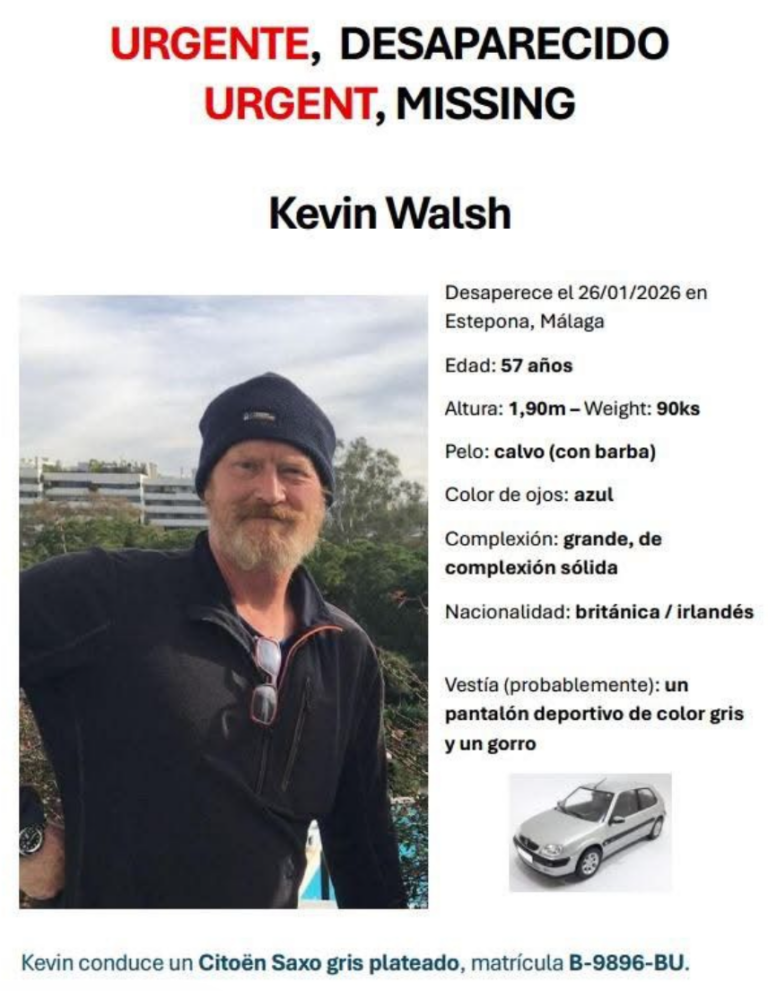 Missing Person: British expat in Costa del Sol last on Monday