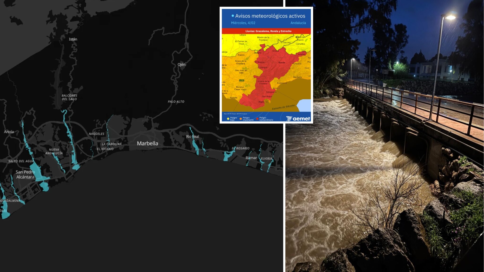 Costa del Sol and inland Malaga are at risk of flooding