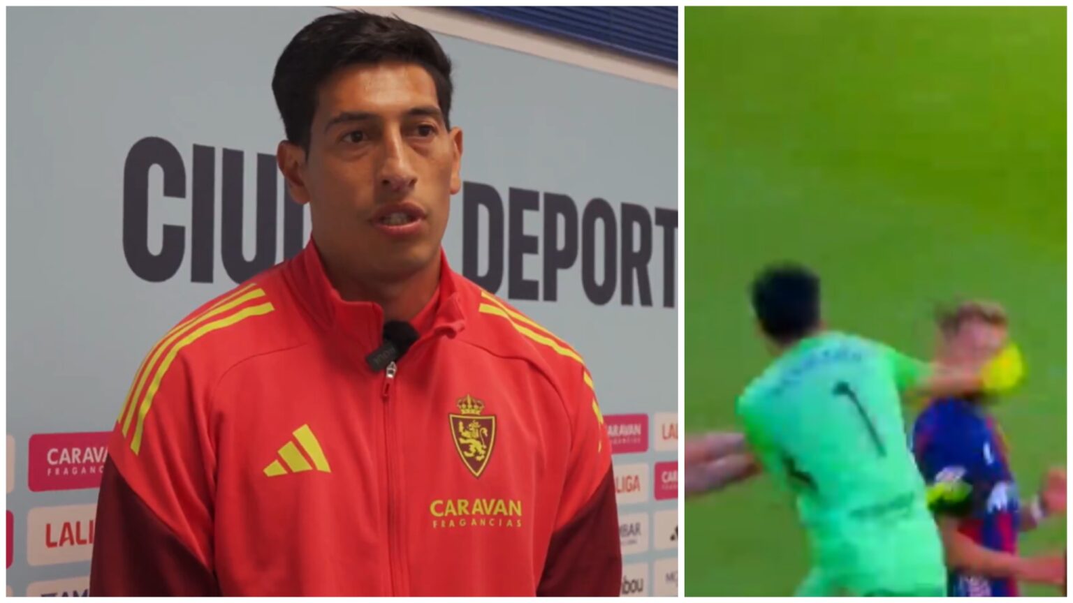 Goalkeeper decks rival captain in fiery Spanish derby