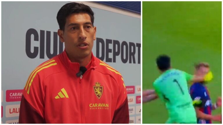 Goalkeeper decks rival captain in fiery Spanish derby