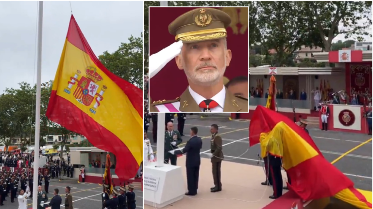 King Felipe unimpressed after Spain flag falls during ceremony