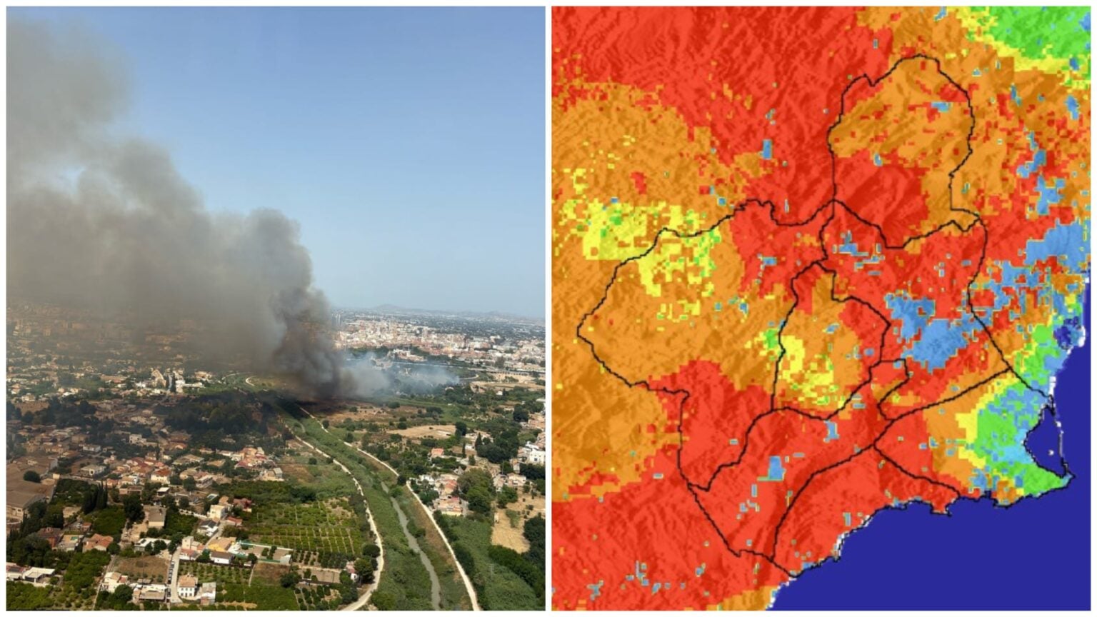 Murcia risk 'extreme' with second fire in three weeks forcing evacuations